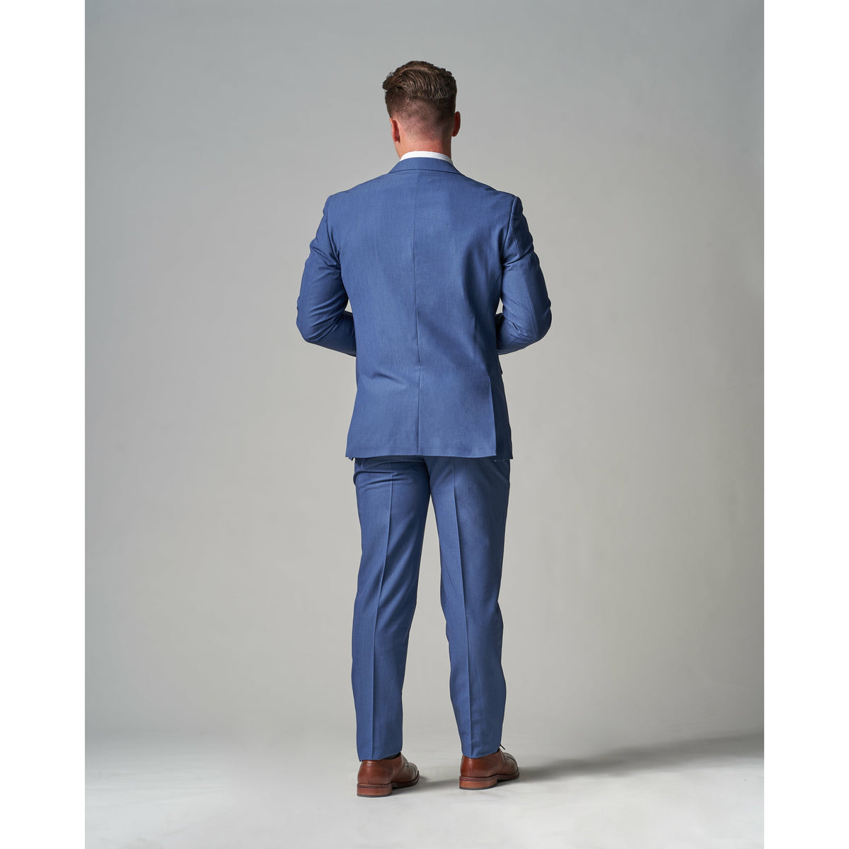 Powder Blue Tempo Stretch Slim Fit 1-Pant Suit – Adrian's